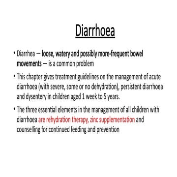 Diarrhea and management lecture five ppt | PPTX