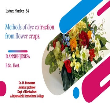 Methods of dye extraction from flower crops | PDF