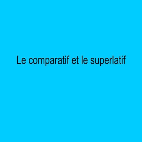 Différence Comparatif Et Superlatif – AOSA