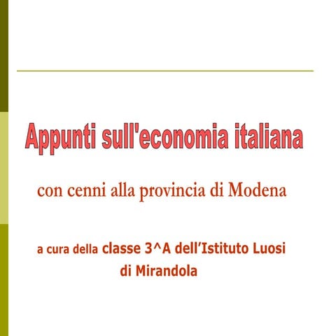 L'economia Italiana | PPT
