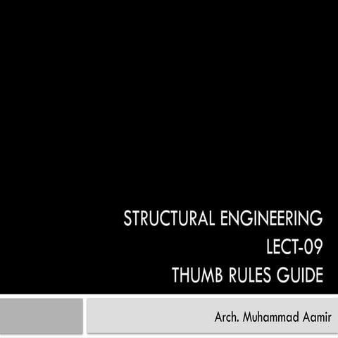 Civil engineering - thumb rule | PDF