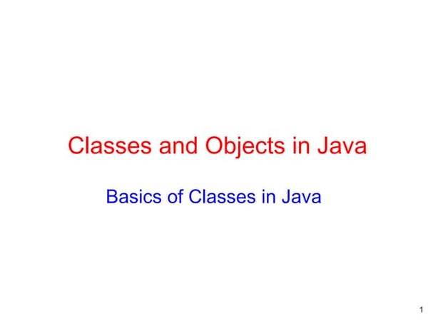 Classes, Objects In Java