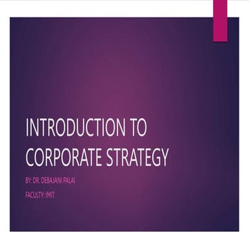 . Introduction to Corporate Strategy(CS)) | PPTX