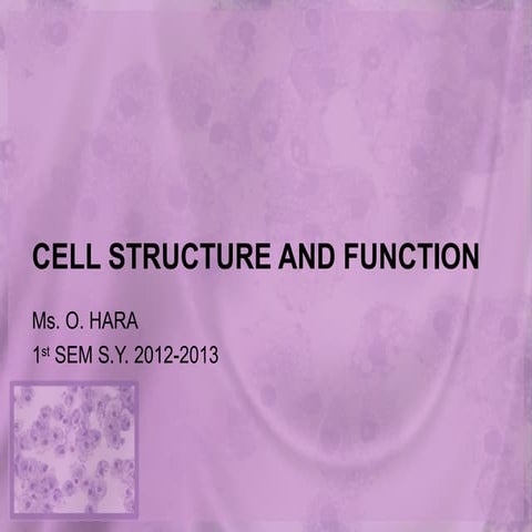 Lect. 2 cell structure and function | PPT