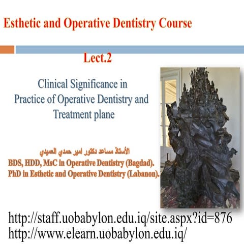 Lect.2 2018 - Clinical Significance in Practice of Operative Dentistry ...