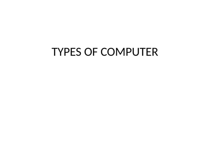 Classification of Computer according to their size | PPTX | Desktops | Computing