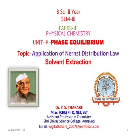 Lect. 9. solvent extraction | PPTX