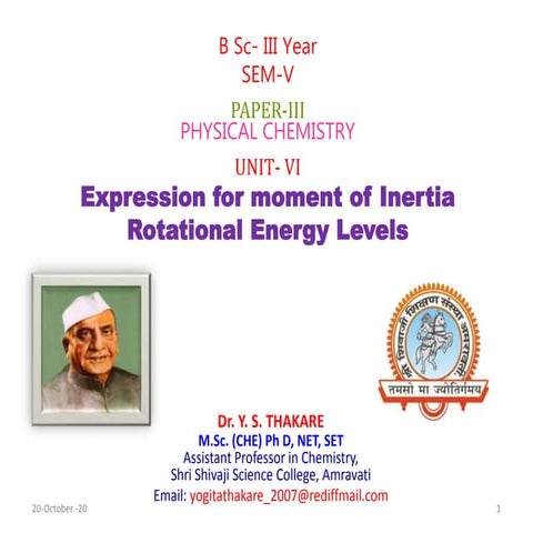 Lect. 13 expression for moment of inertia | PPTX