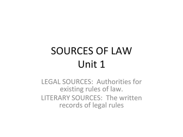 Relationship between different sources of law in the mauritian legal ...