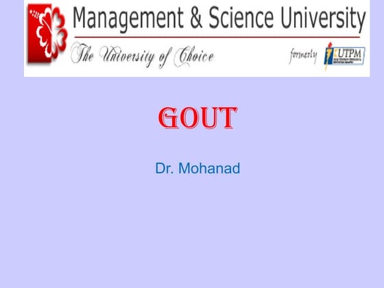 Pathophysiology of Gout | PPTX | Endocrine and Metabolic Diseases | Diseases and Conditions