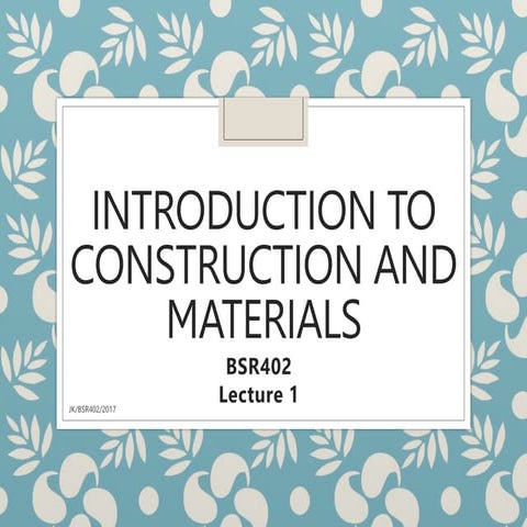 introduction to construction and materials | PPT