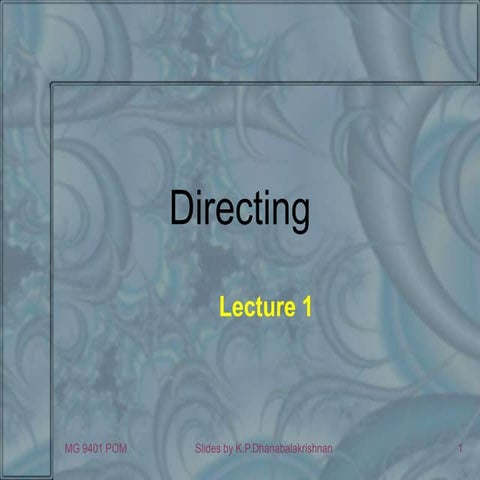 Lect1 directing-managing human factor | PPT