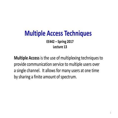 Lect13 multiple access | PDF | Computer Networking | Computing