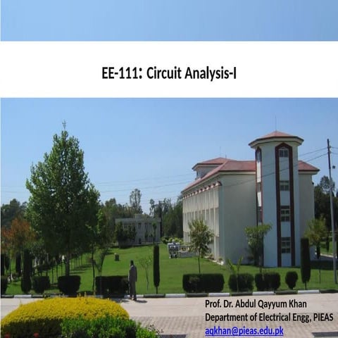 A lecture on Introduction to Circuit analysis-1 | PPTX