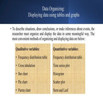 Data Organizing, Tables and Graphs in Statistics | PDF
