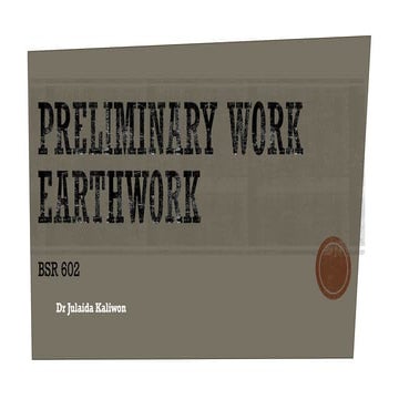 Earthwork and excavation | PPTX