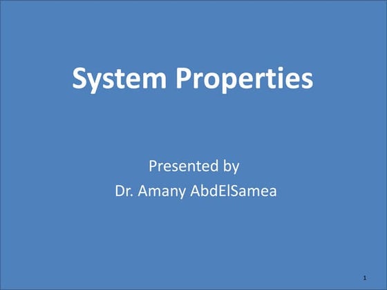 Lecture 4: Classification of system | PDF