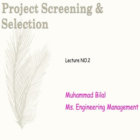Lect 2 project screening & selection | PDF