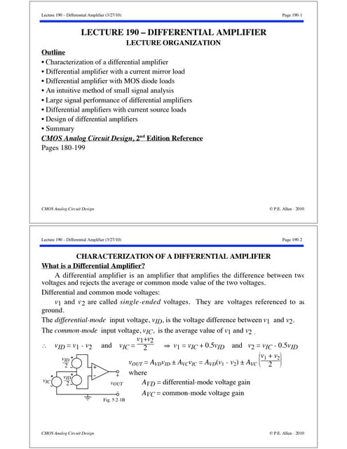 DIFFERENTIAL AMPLIFIER using MOSFET | PPTX