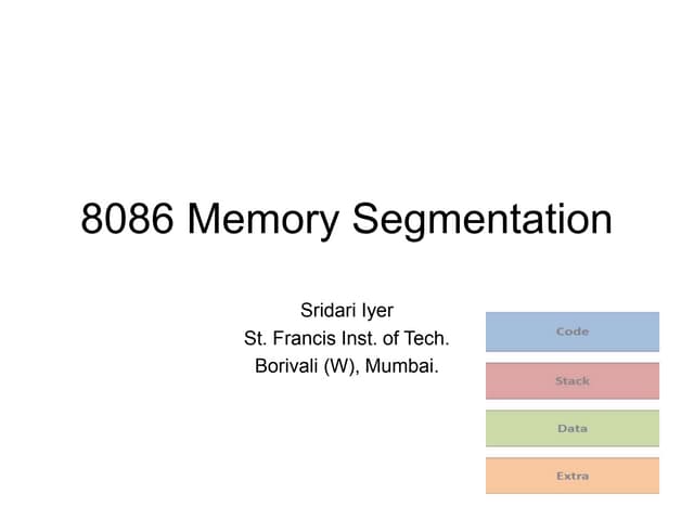 8086 memory segmentation | PDF