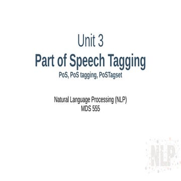 PartOfSpeechTagging.pdf data analysis course | PDF