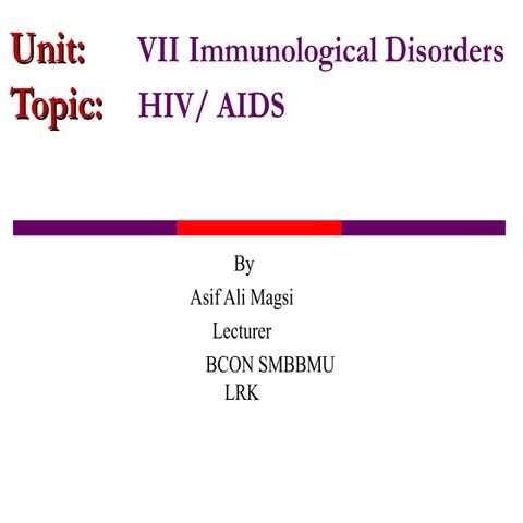 HIV/AIDS Project Biology CBSE 12th grade | PDF