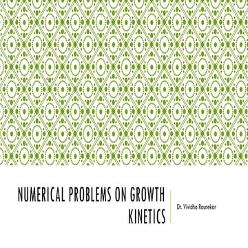 Numerical Problems on Microbial Growth kinetics | PPTX