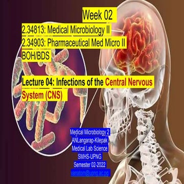 Lect 4 Infections of the Central Nervous system.pptx