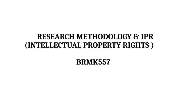 RM&IPR-21RMI56 - Module 1- by Dr. Suresha Vdf | PDF