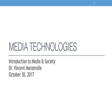 Lect6 technologies fall 2017 | PDF