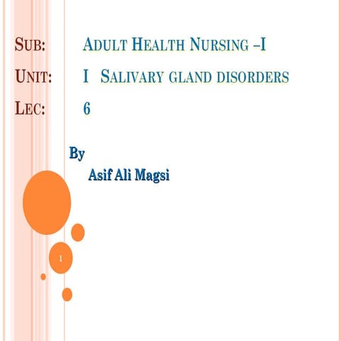 Lect 6 Unit I Salivary Gland Disorders.ppt