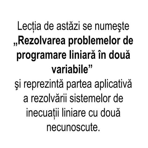 Lectie programare liniara | PPT