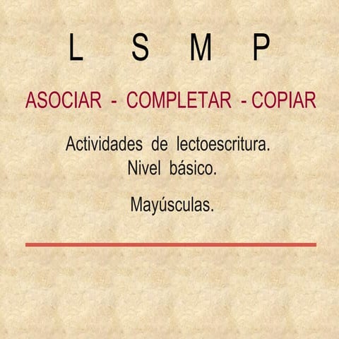 Lectoescritura (l s - m - p) | PPT