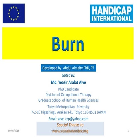 Physical Dysfunction: Burn Rehabilitation | PPTX