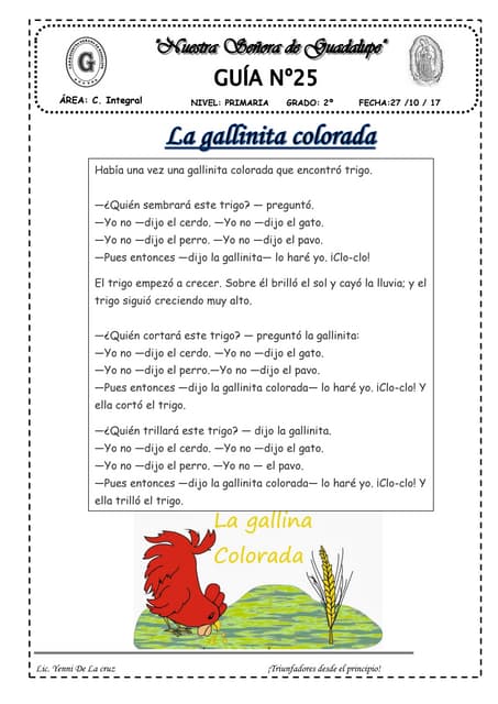Los Personajes De La Gallinita Roja Gallina Pintadita | Wiki Gallina
