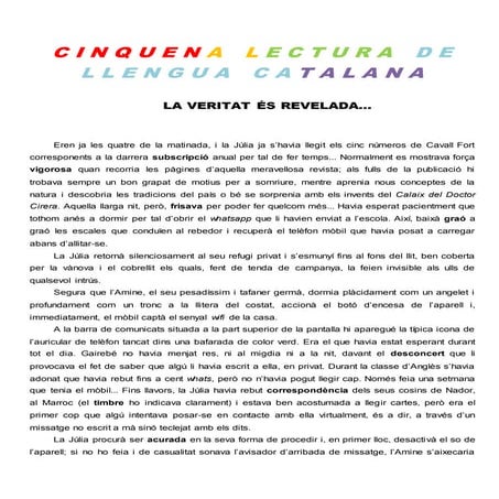 Lectura cinquena català | DOCX