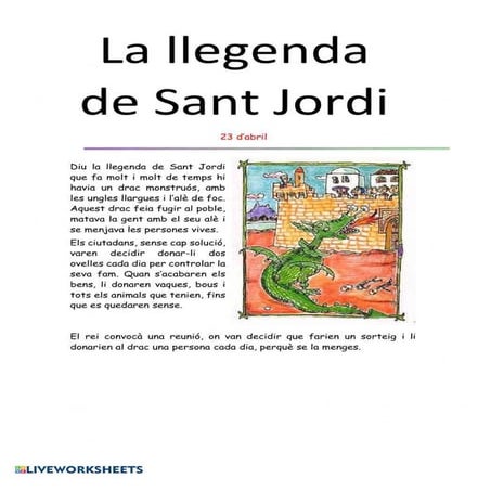 Lectura sobre la llegenda de Sant Jordi. | PDF