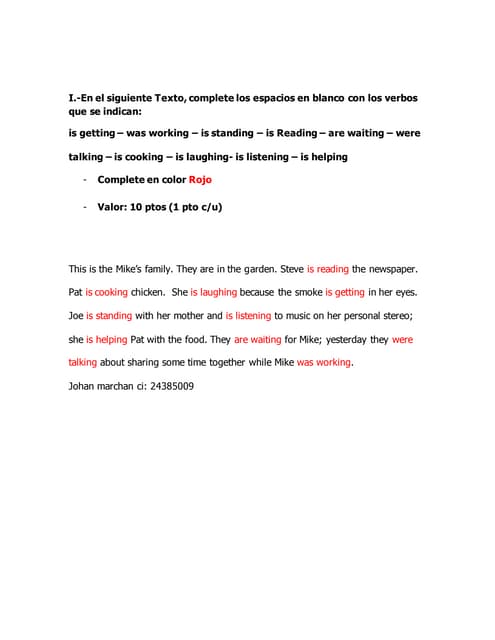 Lectura tiempos continuos 2 | PDF