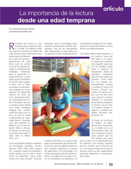 Importancia de la lectura en niños y niñas | PPT