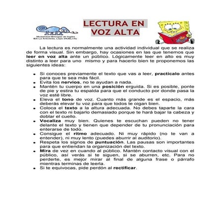 Lectura en voz alta | PDF