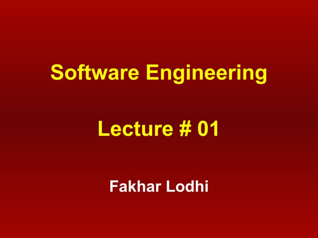 Lecture 01 Ppt Software Engineering Ppt Slides Ppt