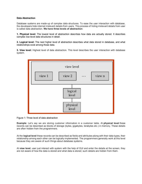 data abstraction in DBMS | PPTX
