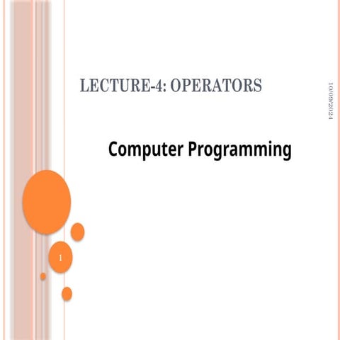 Lecture Operators In C Book Tony Gaddispptx Programming 5699