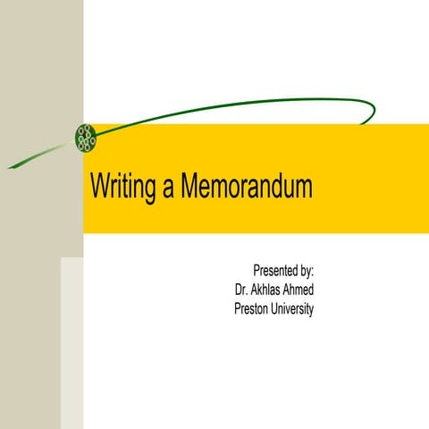 Lecture 04 writing a memorandum | PPT