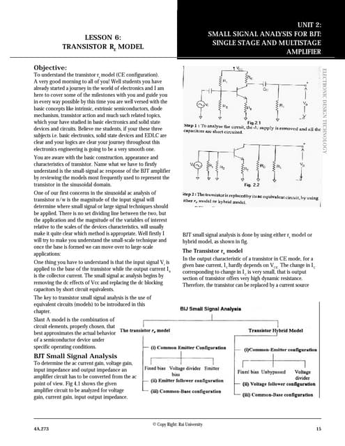 Lecture 07 transistor re model | PDF