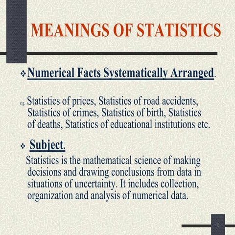 Meaning of statics and introduction to Biostatics | PPT