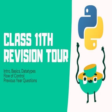 11th Revision Tour - Basic Terms, Data Types, Flow Control & Practice | PPT