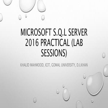 Microsoft Sql Server Query Practical Work Ppt 