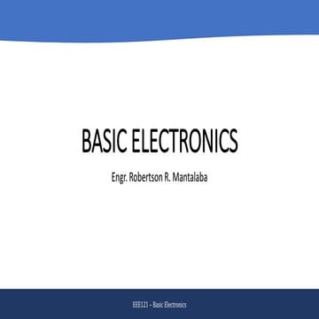 Basic Electronics EEE 121 (Basic Elect.) | PDF