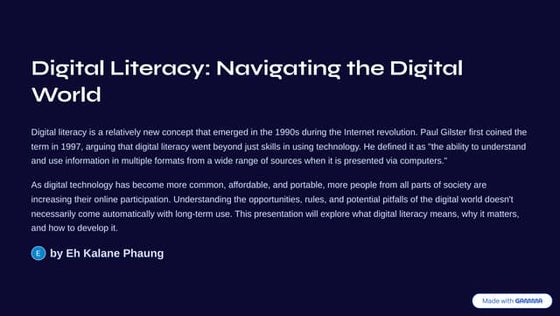 Digital literacy skills in the 21 st century | PPTX